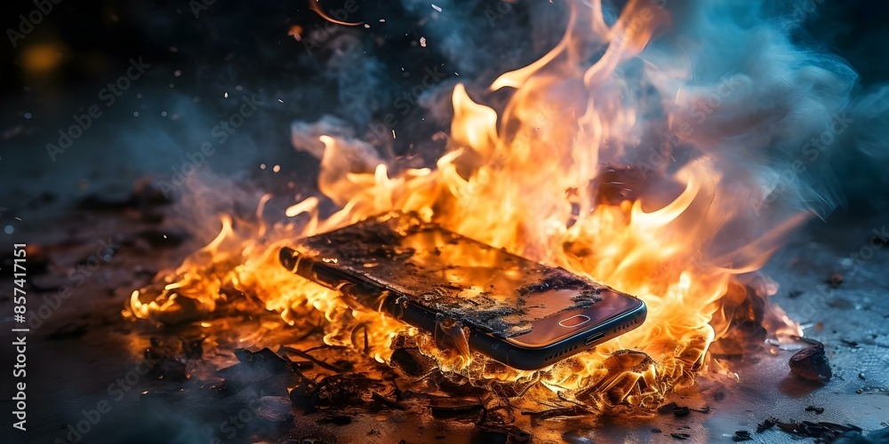 Overcharged smartphone explodes flames and melts due to battery ...