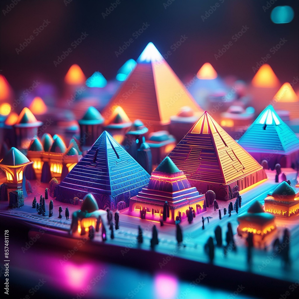 Ancient Egypt - A bustling scene in ancient Egypt with pyramids ...