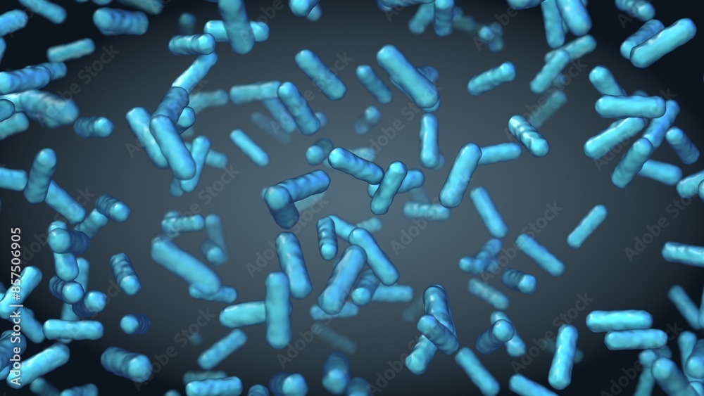 microbiota bacillus bacterias 3d representation render, can be used to ...