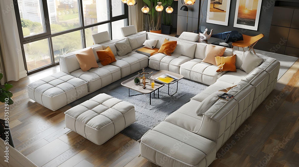 modular sofa set that can be reconfigured for various uses and layouts ...