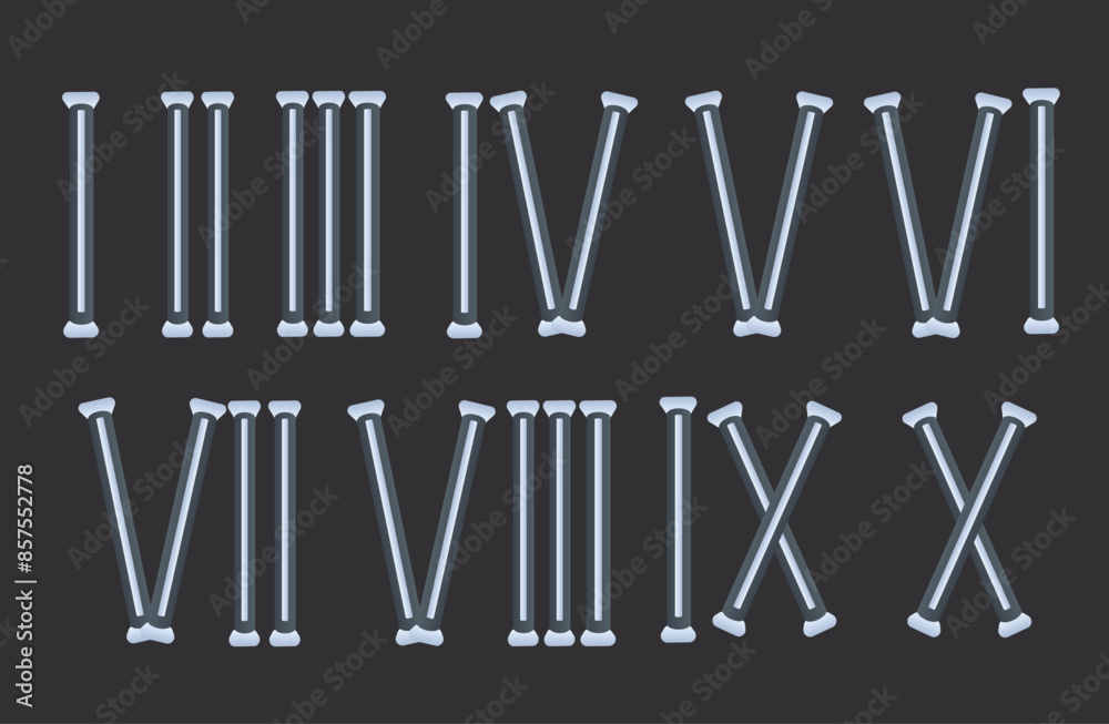 Roman numerals set Stock Vector | Adobe Stock