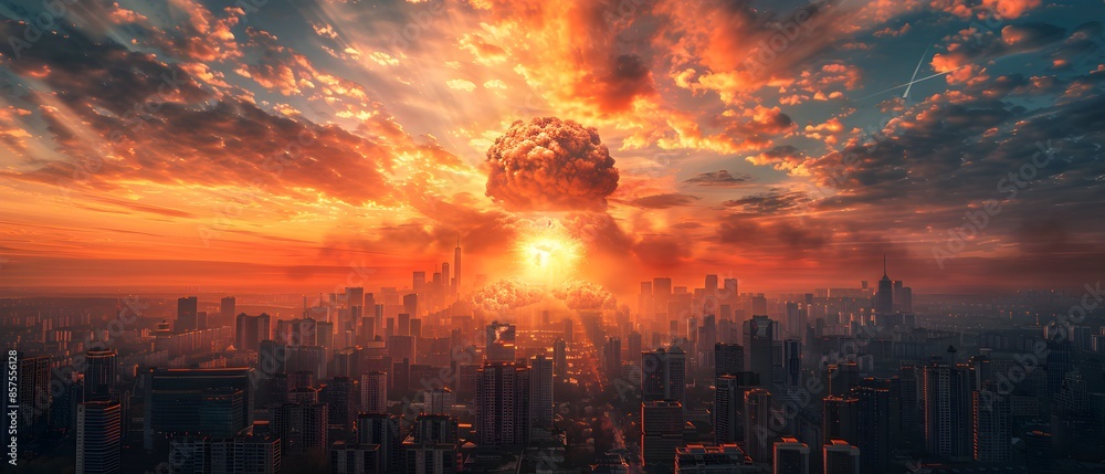 A huge explosion, as if a nuclear bomb had exploded, occurs in the ...