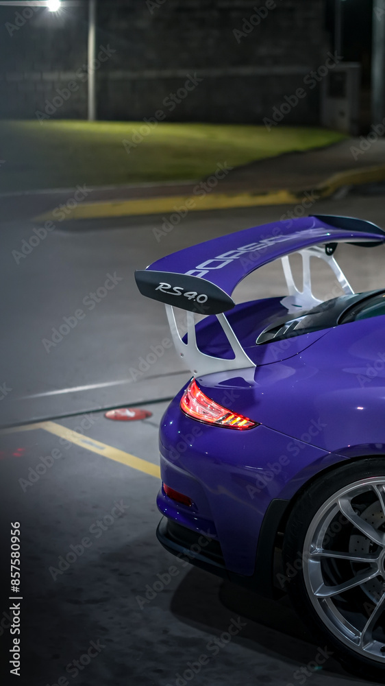 Purple sportscar rear wing portrait, Porsche 911 GT3 RS high resolution ...