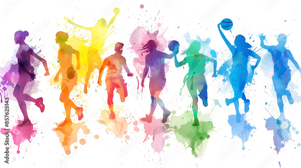 siluetas de colores de diferentes deportes practicando deporte con vida ...