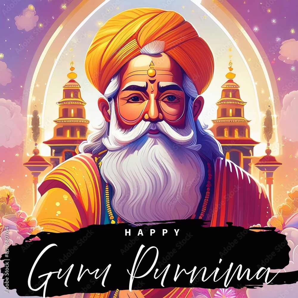 Guru Purnima Poster Design for Social Media Post, Template Banner etc ...