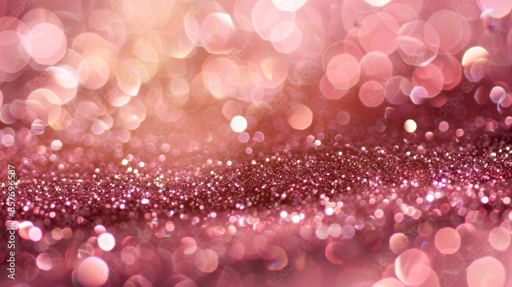 Rose gold glitter background with bokeh, light glitter, diamond dust ...