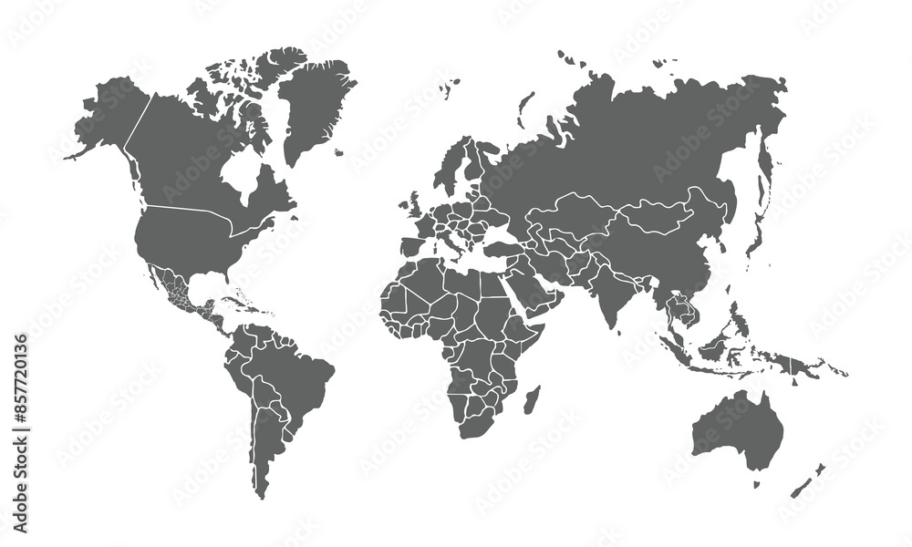 World map isolated on white background. for website layouts, background ...