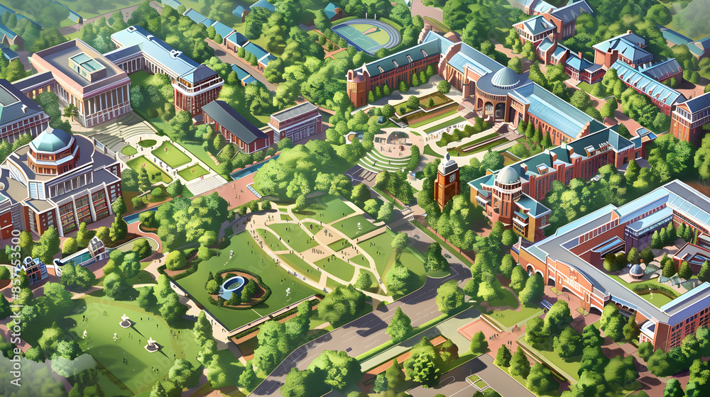 Comprehensive and Detailed University Campus Map Highlighting Important ...