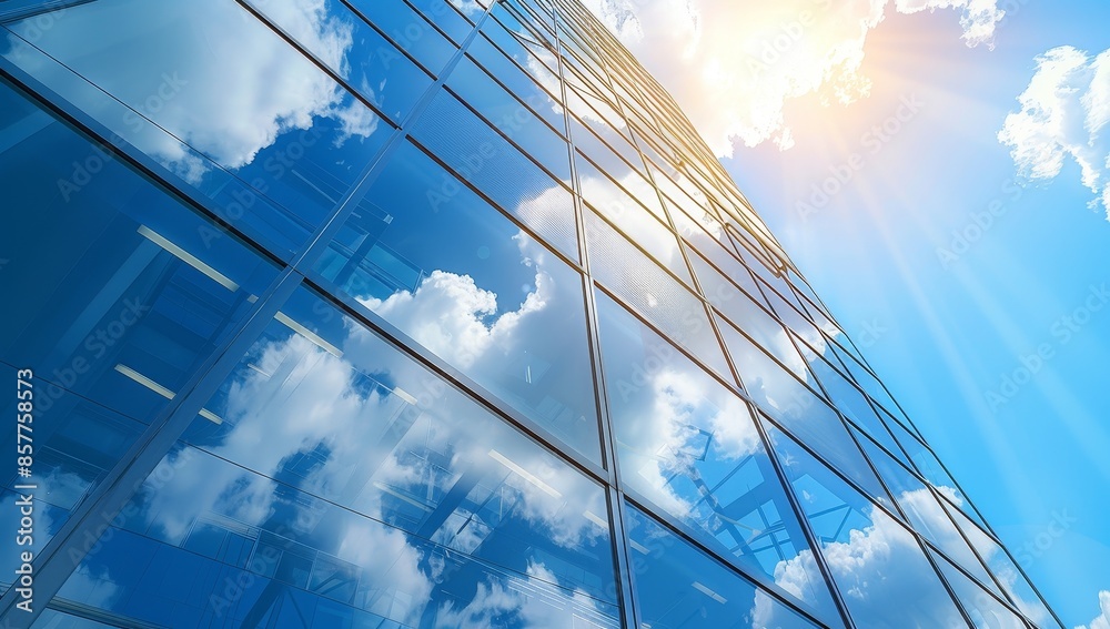 Ecofriendly glass office building designed for sustainability and ...