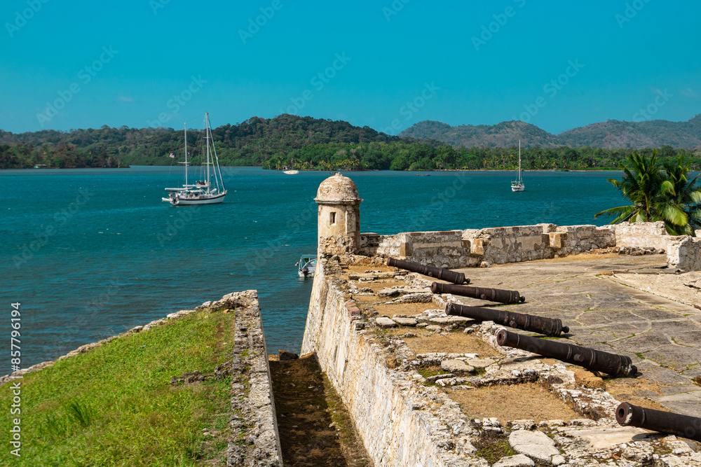 Portobelo, Colón, Panama, fuerte, ruinas, fortificaciones, bateria de ...