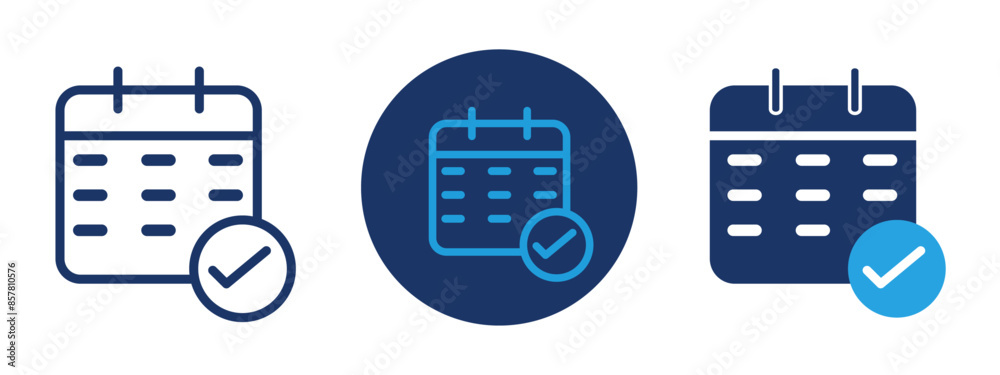 Scheduling icon set, schedule icons editable set, Three different types ...