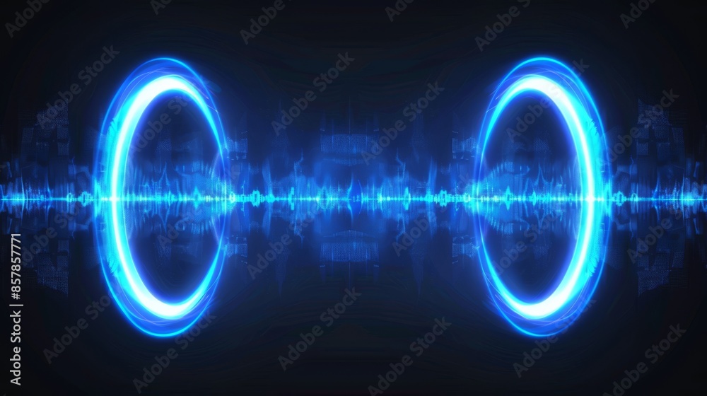 Wave light effect with 3D scan radar sensor. Digital sign with ...