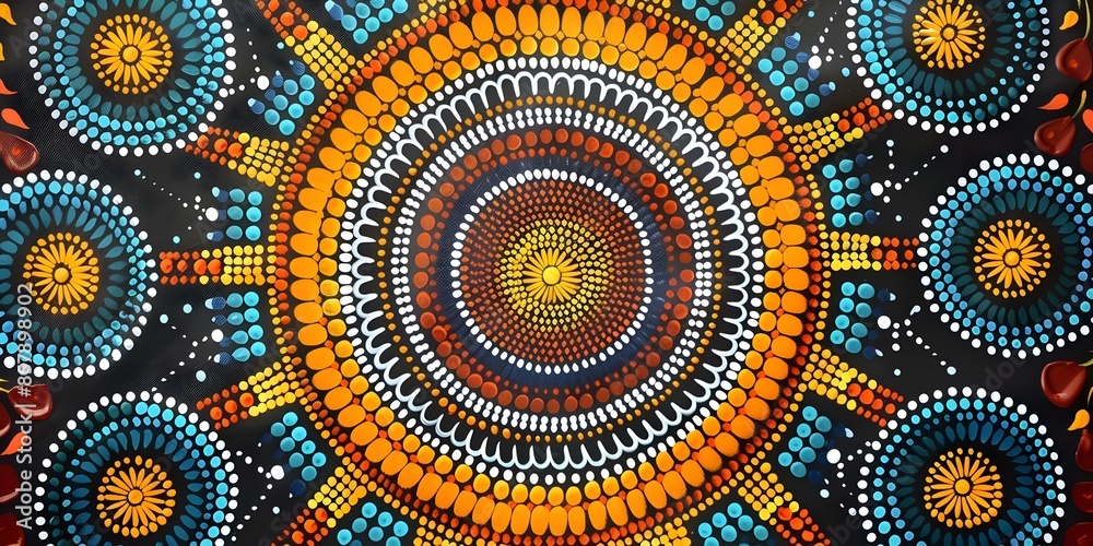 Dreamtime Story of the Sky Australian Aboriginal Dot Painting. Concept ...