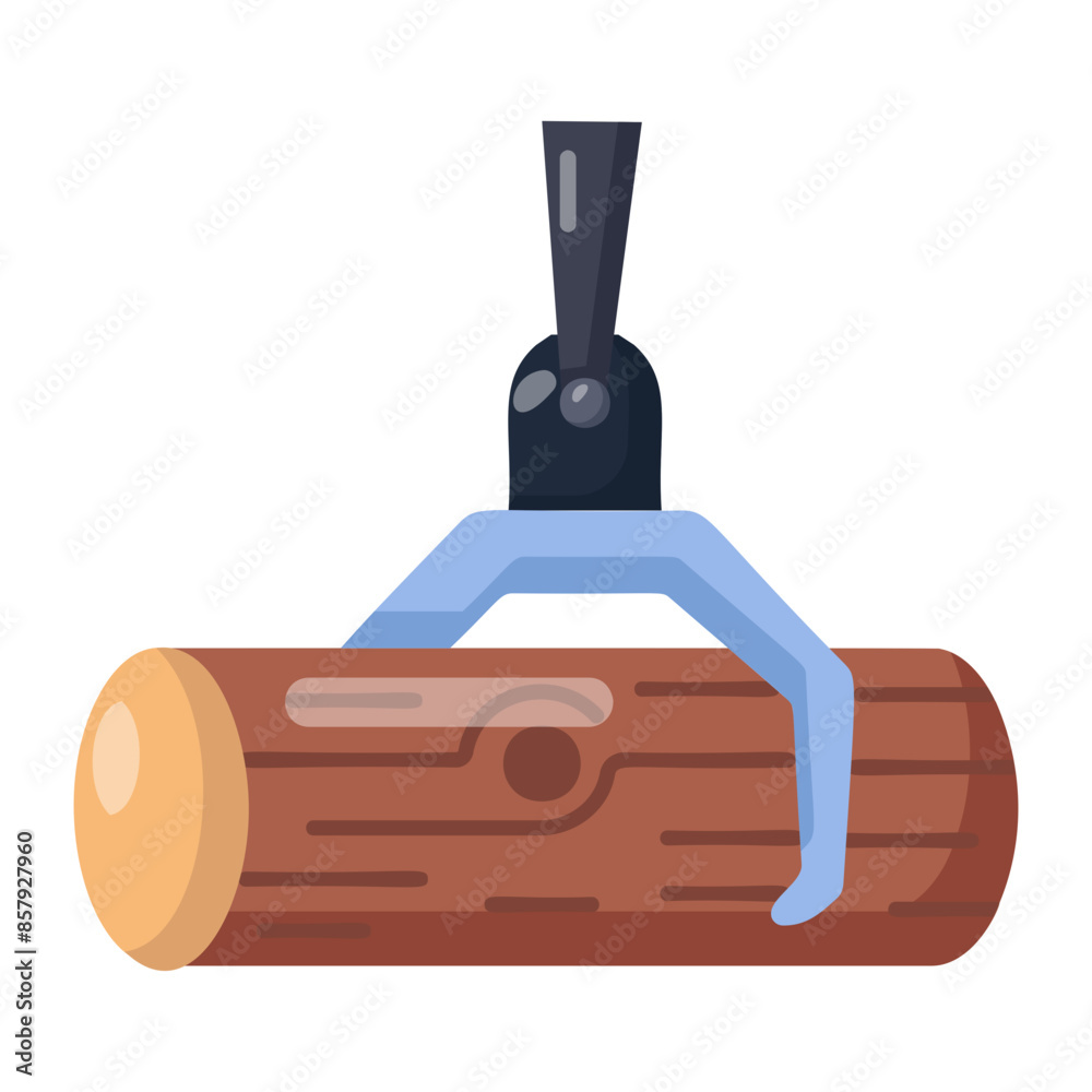 Claw Log Grapple Hook concept, Log Lifting Tongs Grabber vector color ...