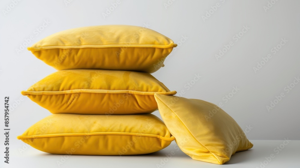 elegant pastel yellow cushions with glossy satin texture from polyhaven ...