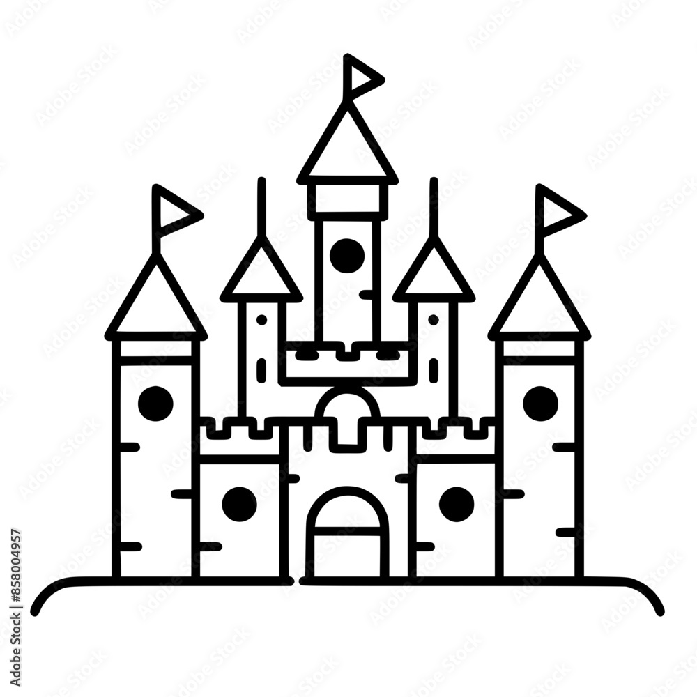 Стоковое векторное изображение «Princess palace, castle icon, castle ...