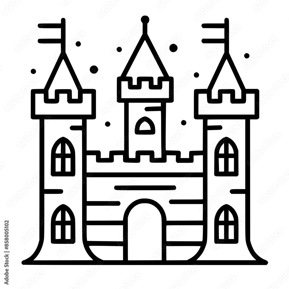 Vector de Stock Princess palace, castle icon, castle, Castle png, Line ...