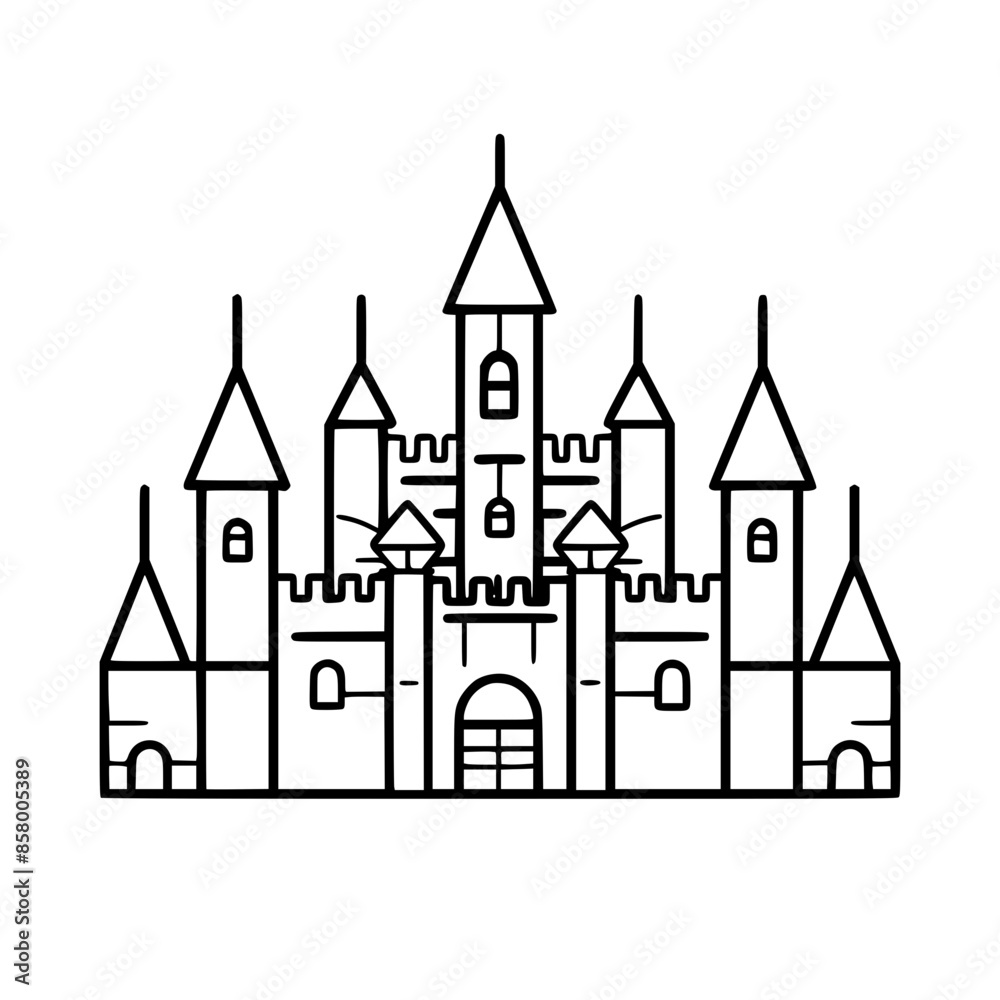 Vector de Stock Princess palace, castle icon, castle, Castle png, Line ...