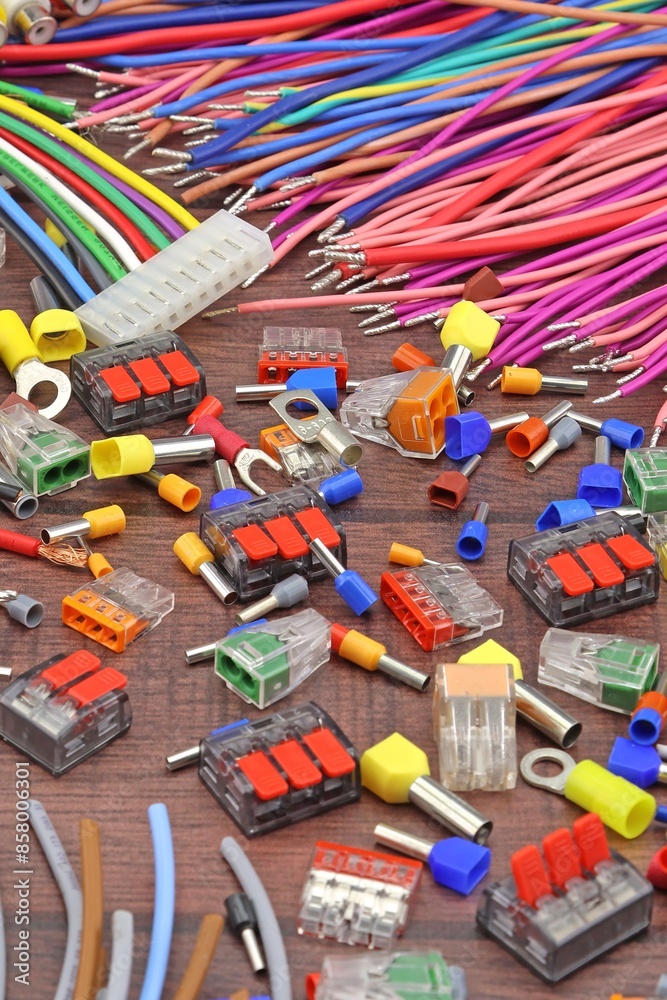 Materials for electrical installation work during the assembly of ...