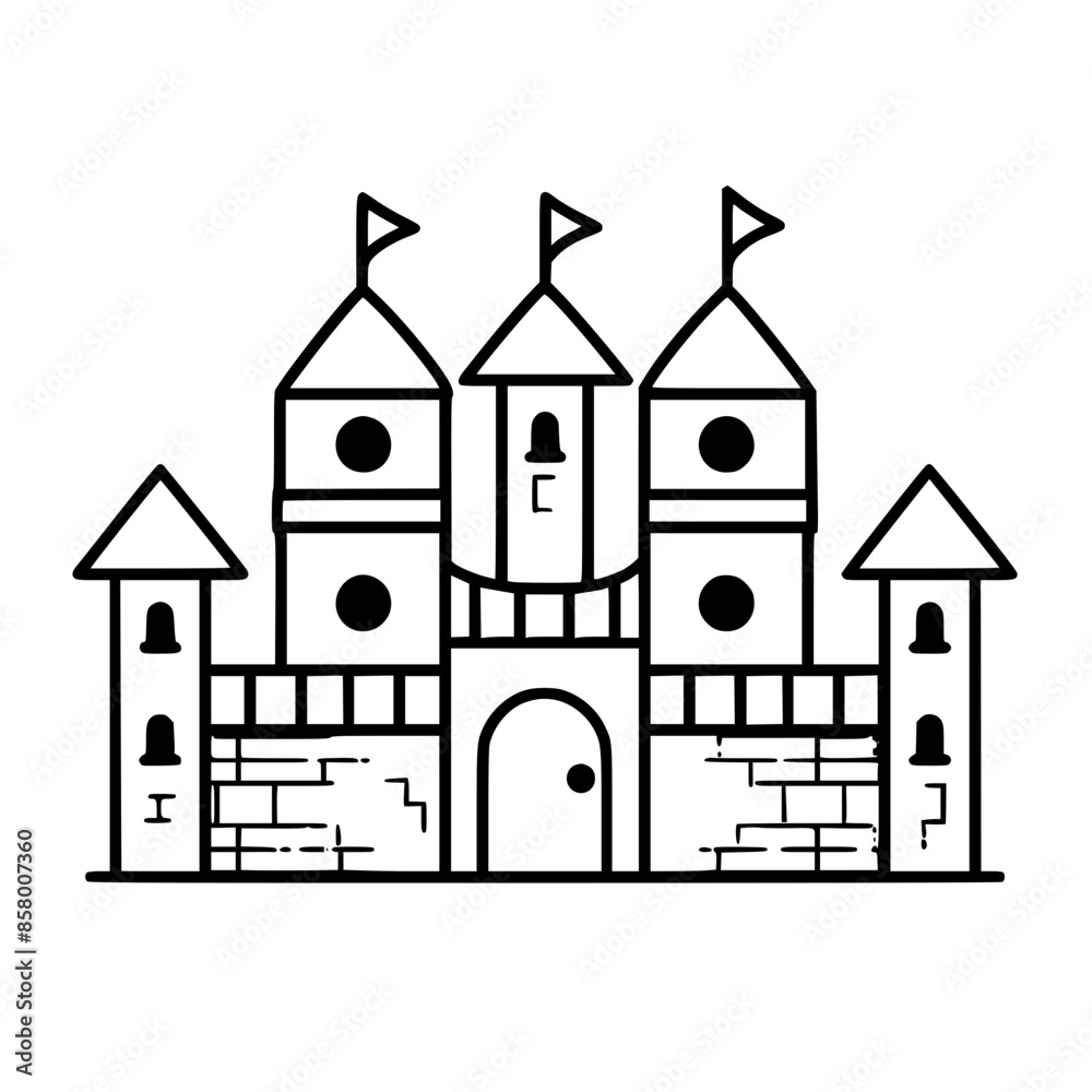 Стоковое векторное изображение «Princess palace, castle icon, castle ...