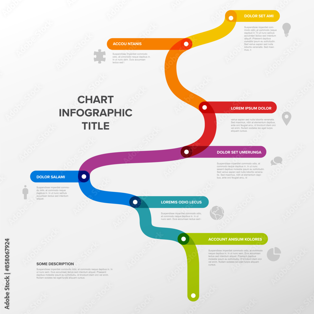 Thick line map diagram schema Infogrpahic timeline template Stock ...