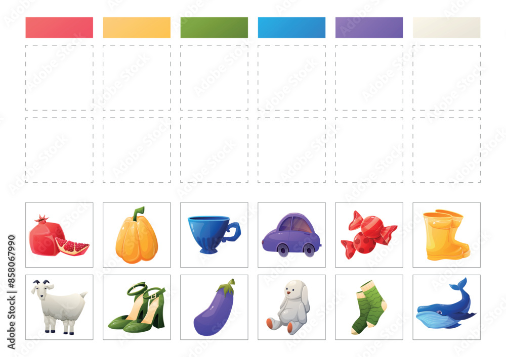 Logical educational game for children, toddlers to learn colors ...