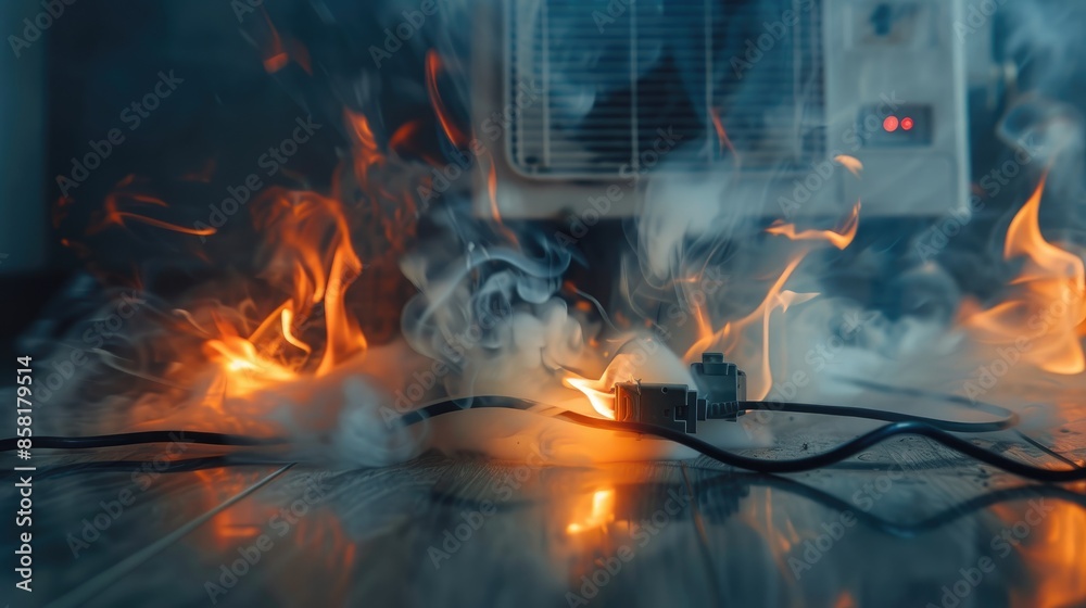 Concept of Dangerous Home Electrical Wiring Circuit Overload or Short ...