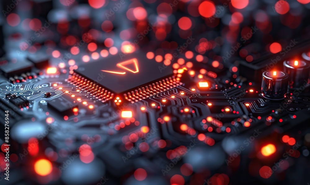 Cybersecurity Concept Secure Connection And Motherboard Protecting Networks From Unauthorized