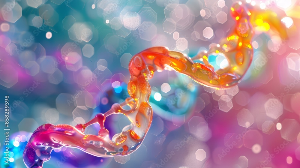 A detailed 3D illustration of a DNA double helix, showing the structure ...