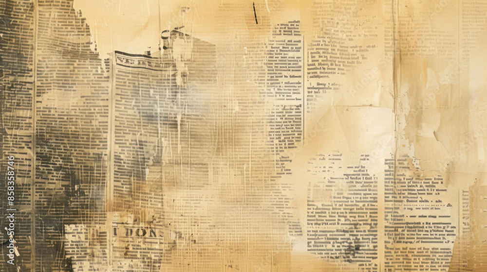 Vintage newspaper backdrop with a worn-out textured surface and a ...