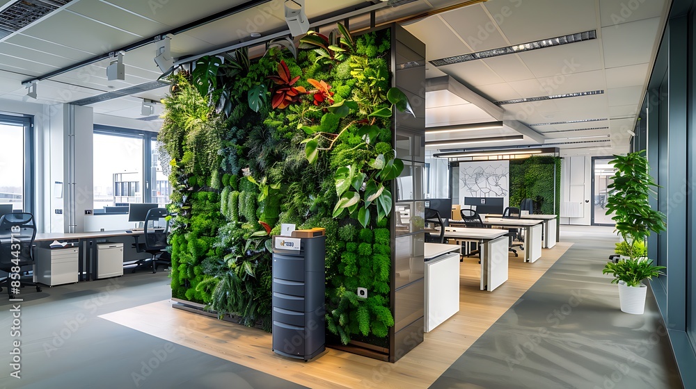 office space fitted with modular furniture made from sustainable ...