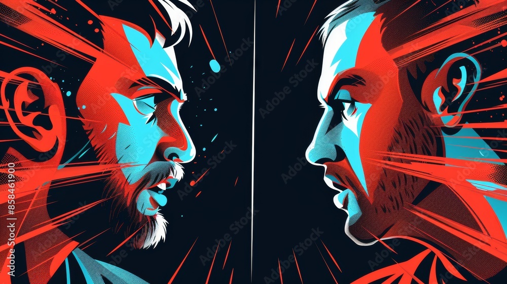 Ilustración de Stock Vector design of a versus battle screen showing a ...