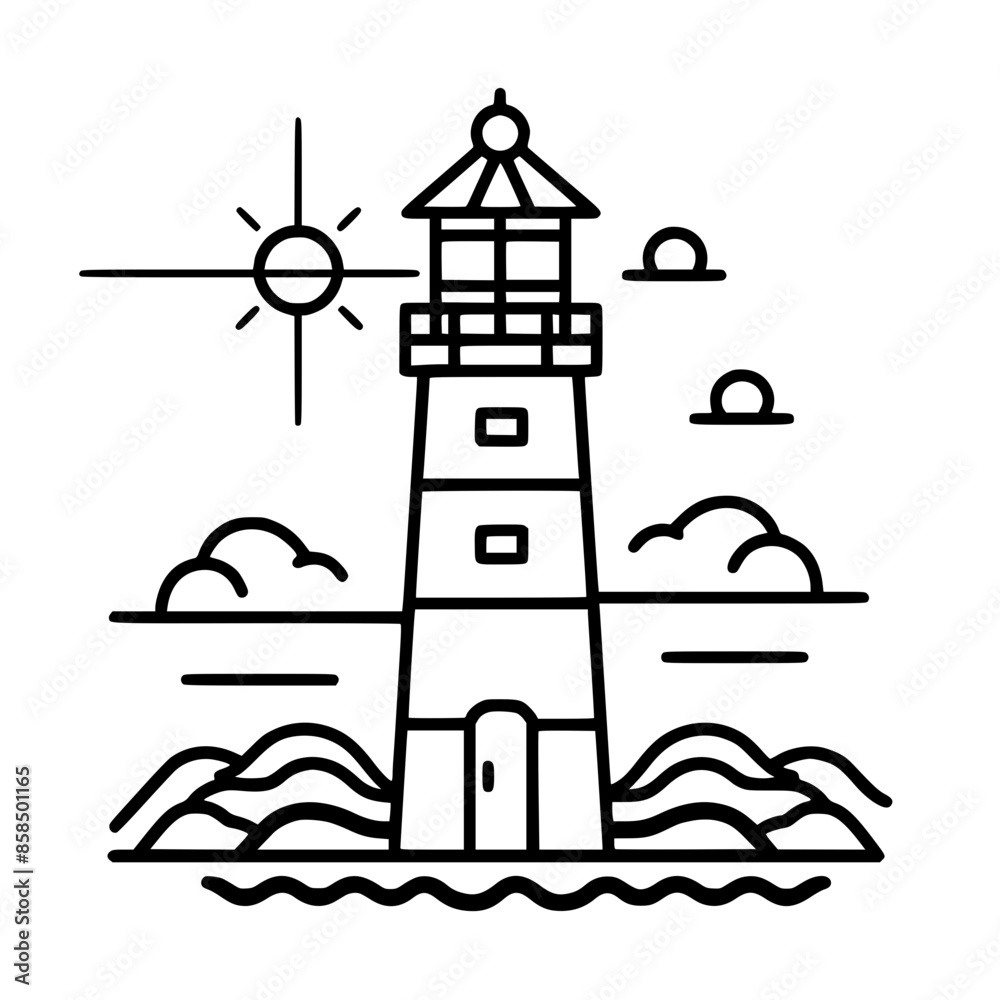 Lighthouse icon, Lighthouse outline, Lighthouse vector, ocean svg ...