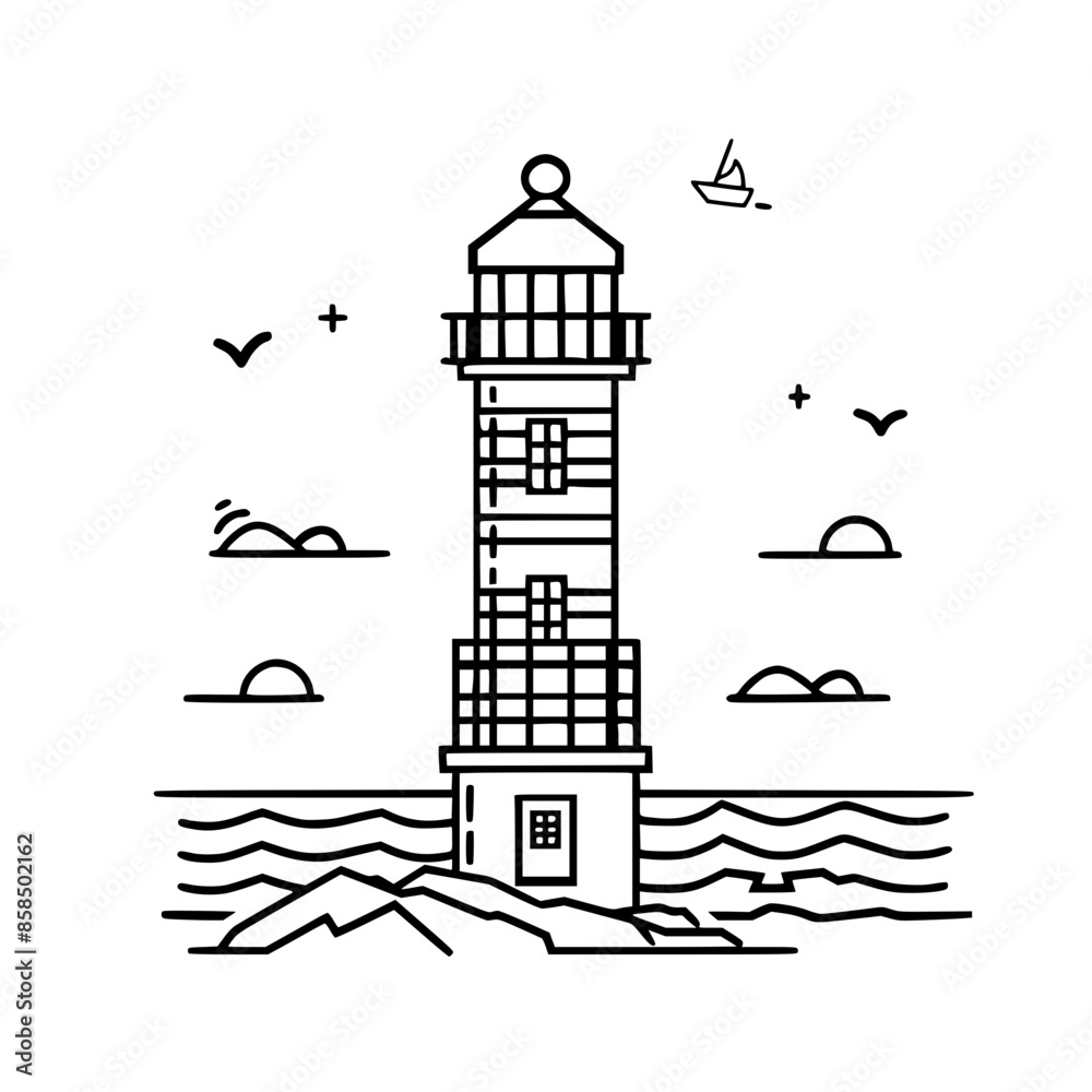 Lighthouse icon, Lighthouse outline, Lighthouse vector, ocean svg ...
