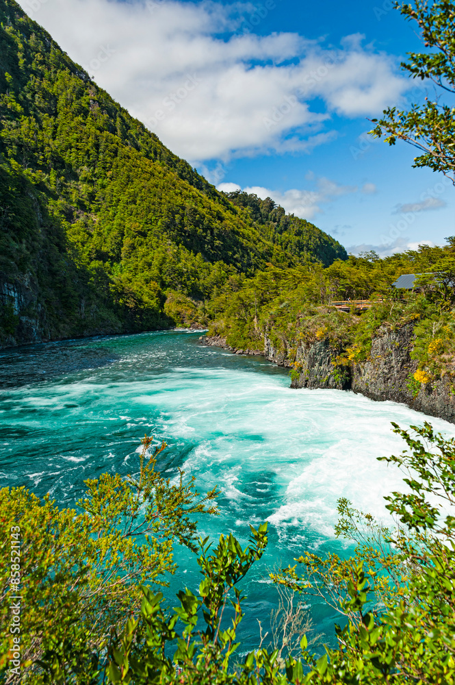 Petrohue Waterfalls on Petrohue River in the Vicente Perez Rosales ...