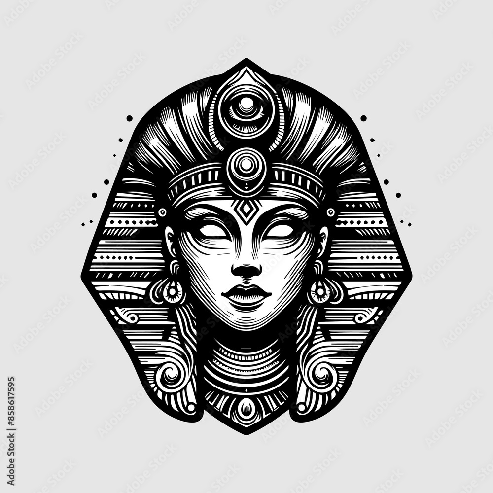 Cleopatra logo design icon template Stock Vector | Adobe Stock