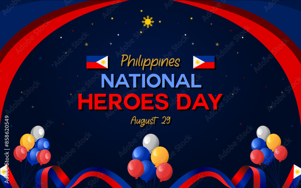 Vetor Philippines National Heroes Day Vector Illustration with Waving ...