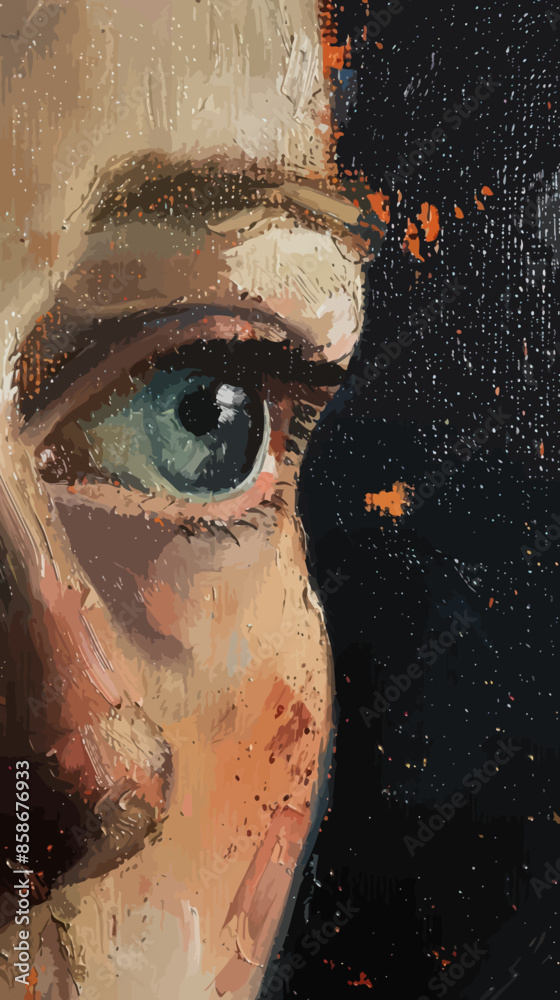 Vivid Expression: A Close-up Portrait with Emphasis on Eye and Nose ...