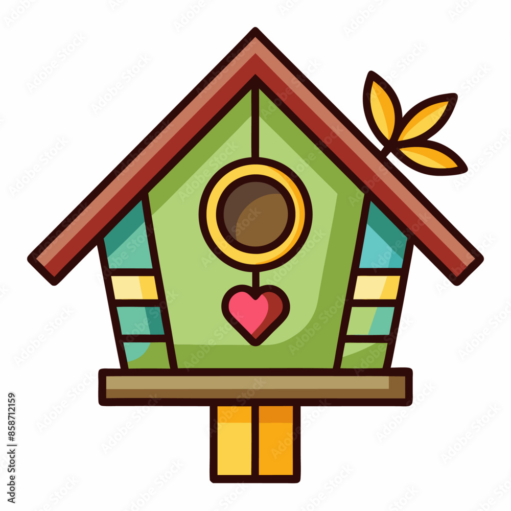 Birdhouse clipart cartoon Illustration drawing Stock Vector | Adobe Stock