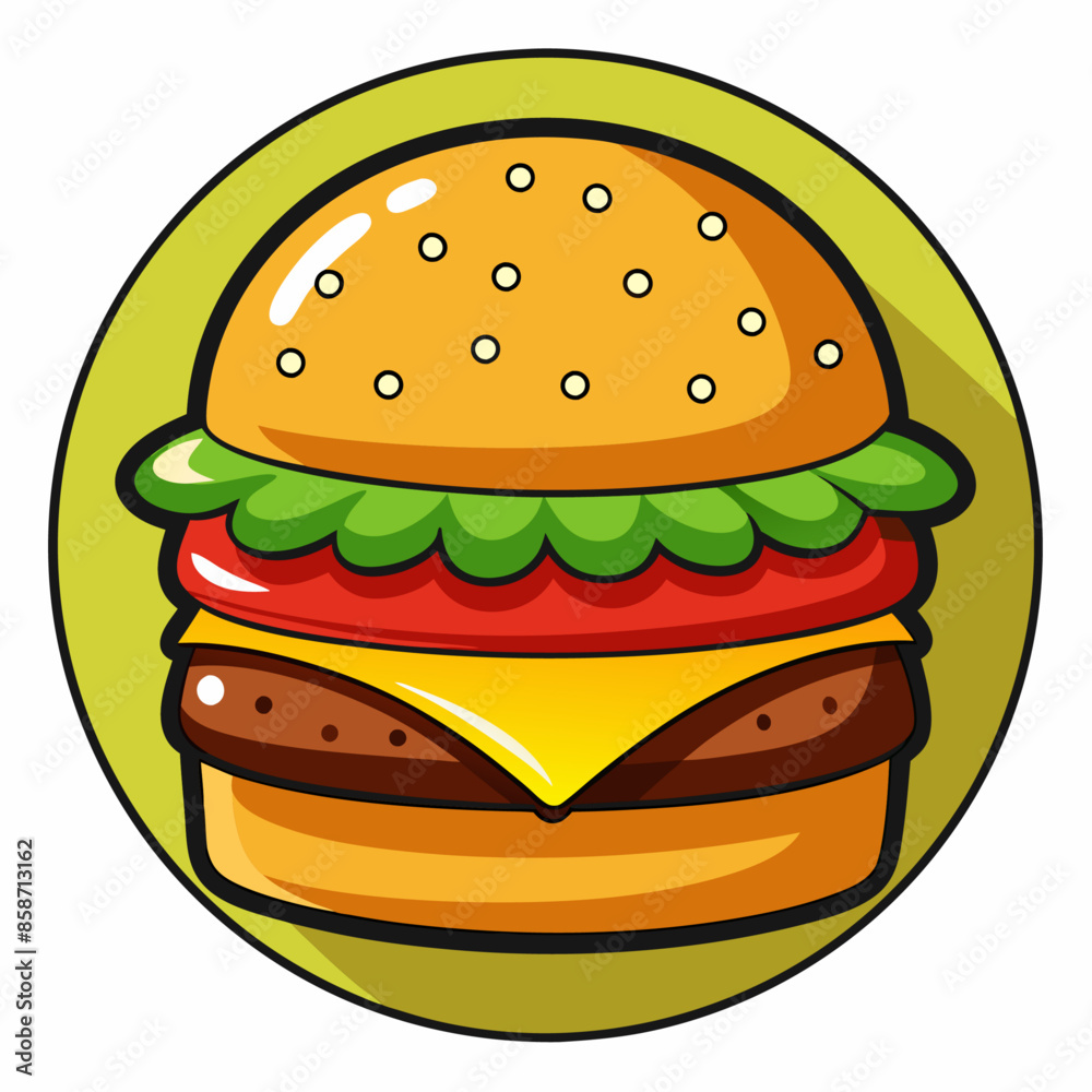 Burger clipart cartoon Illustration drawing Stock Vector | Adobe Stock