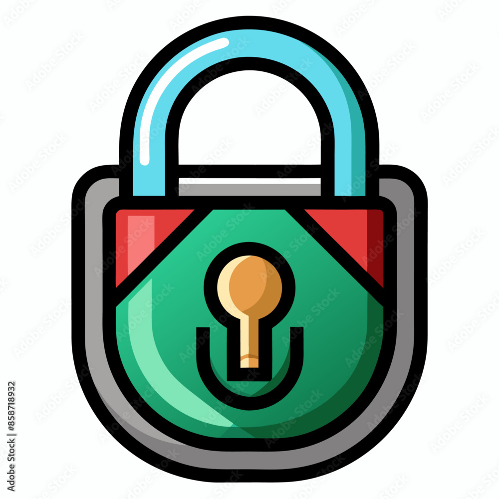 Lock clipart cartoon Illustration drawing Stock Vector | Adobe Stock