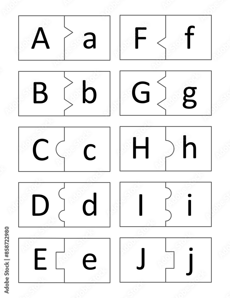 Learn uppercase and lowercase letters of English alphabet from Aa to Jj ...