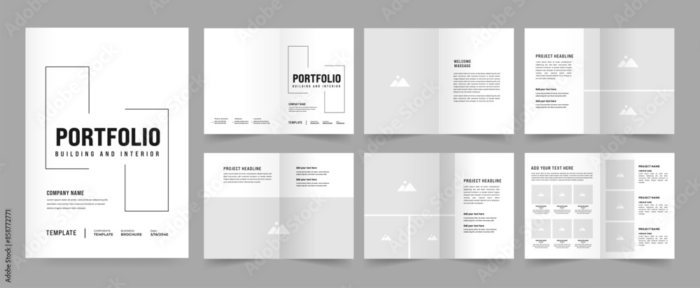 Architecture portfolio template or Portfolio layout design. A4 size ...