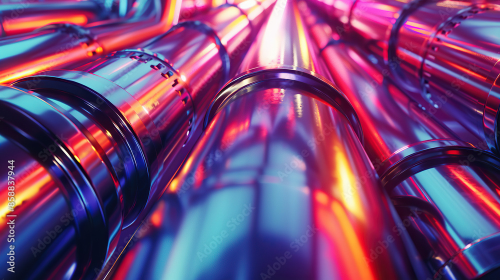 Liquid metal flowing through channels and pipes on isolate Stock ...