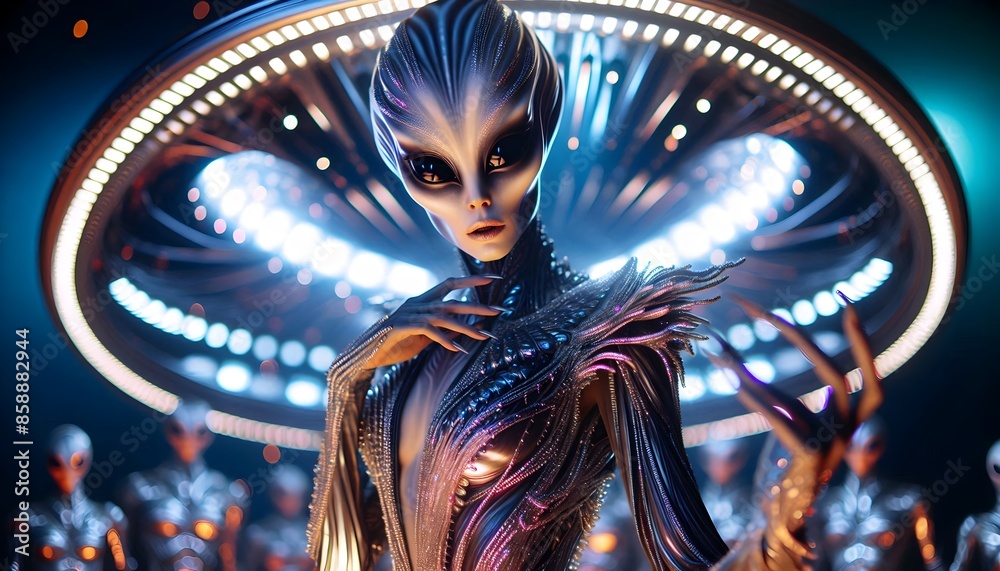 Aliens ancestrales, extraterrestre, ufo, arte, luces, platillo volador ...