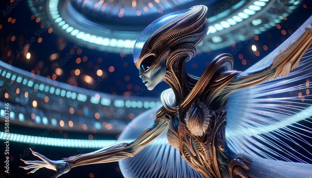 Aliens ancestrales, extraterrestre, ufo, arte, luces, platillo volador ...