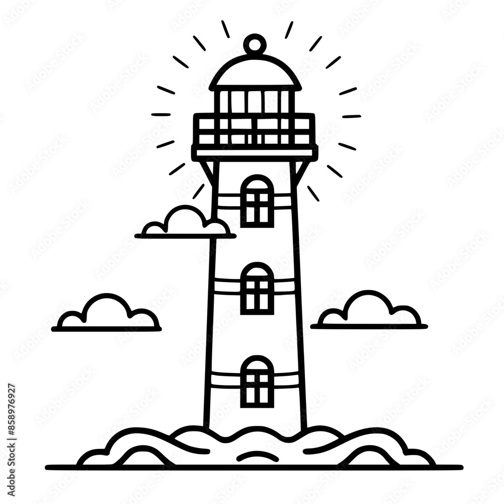 Vector de Stock Lighthouse icon, Lighthouse outline, Lighthouse vector ...