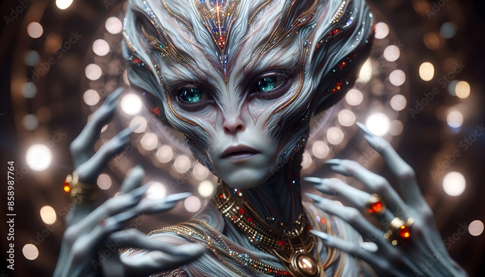 Aliens ancestrales, extraterrestre, ufo, arte, luces, platillo volador ...