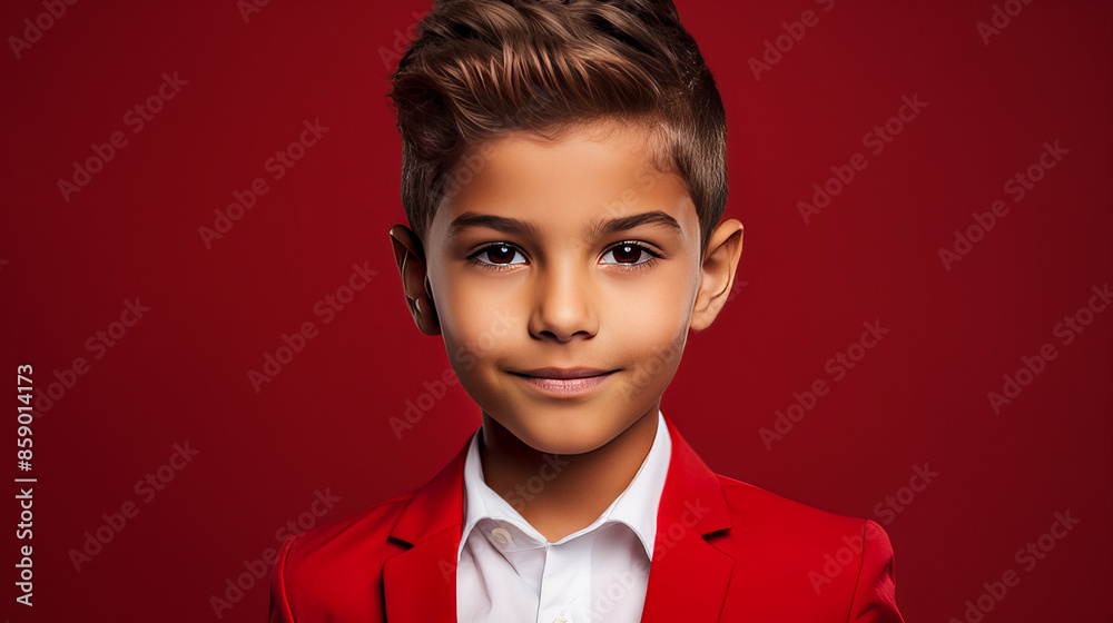 Portrait of a cute happy Hispanic Latino boy child with perfect skin ...