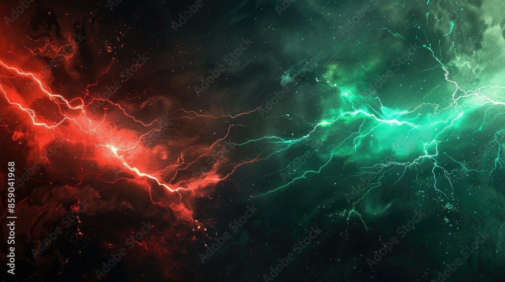 green and red battle lightning background Stock Photo | Adobe Stock